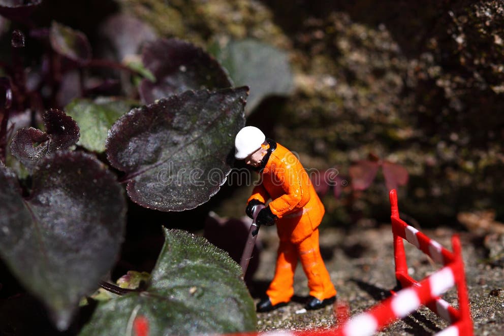 Weed Miniature Model Workers C Stock Image - Image of garden, weed ...