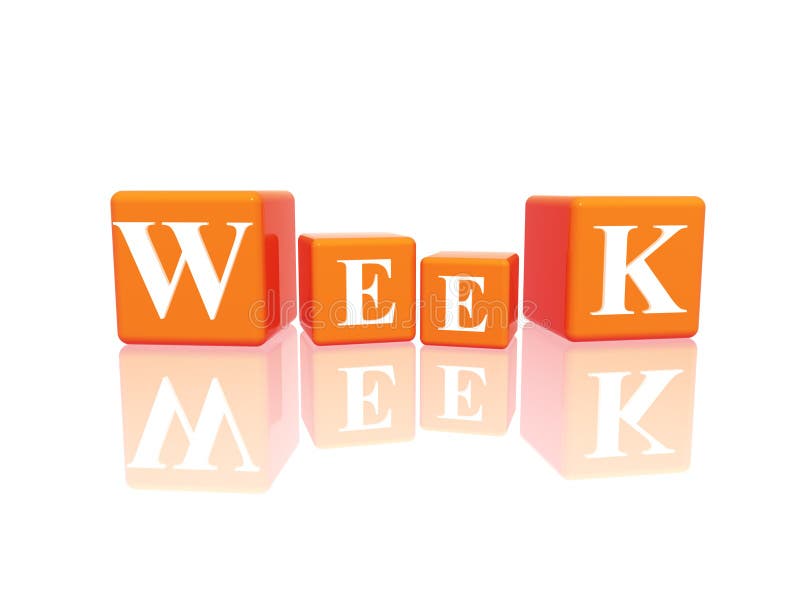 Week in 3d cubes stock illustration. Illustration of order - 16066168