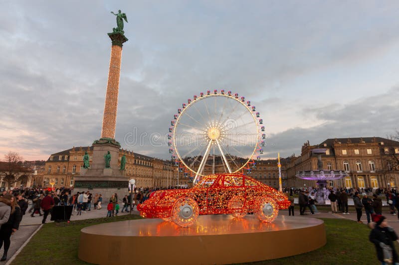 A Week before Christmas on the Main Square of Stuttgart Editorial ...