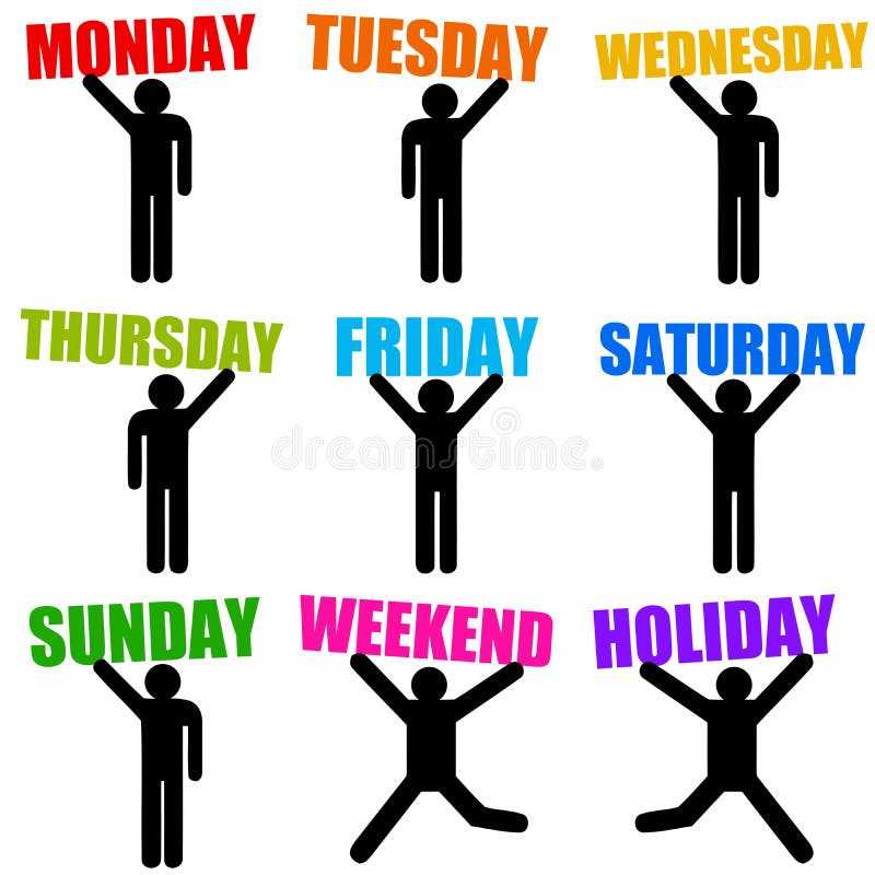 Days of the week stock illustration. Illustration of schedule - 17628586