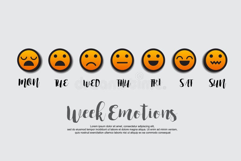 A week face expression stock vector. Illustration of background - 33132992