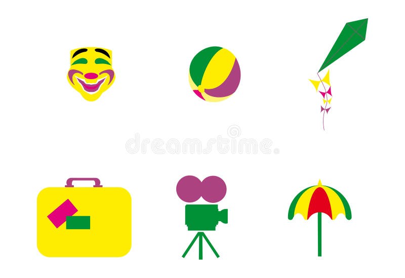 Week end icons stock vector. Illustration of umbrella - 10464337