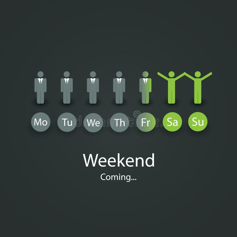 Week-end Venant Bientôt Illustration Illustration de Vecteur ...