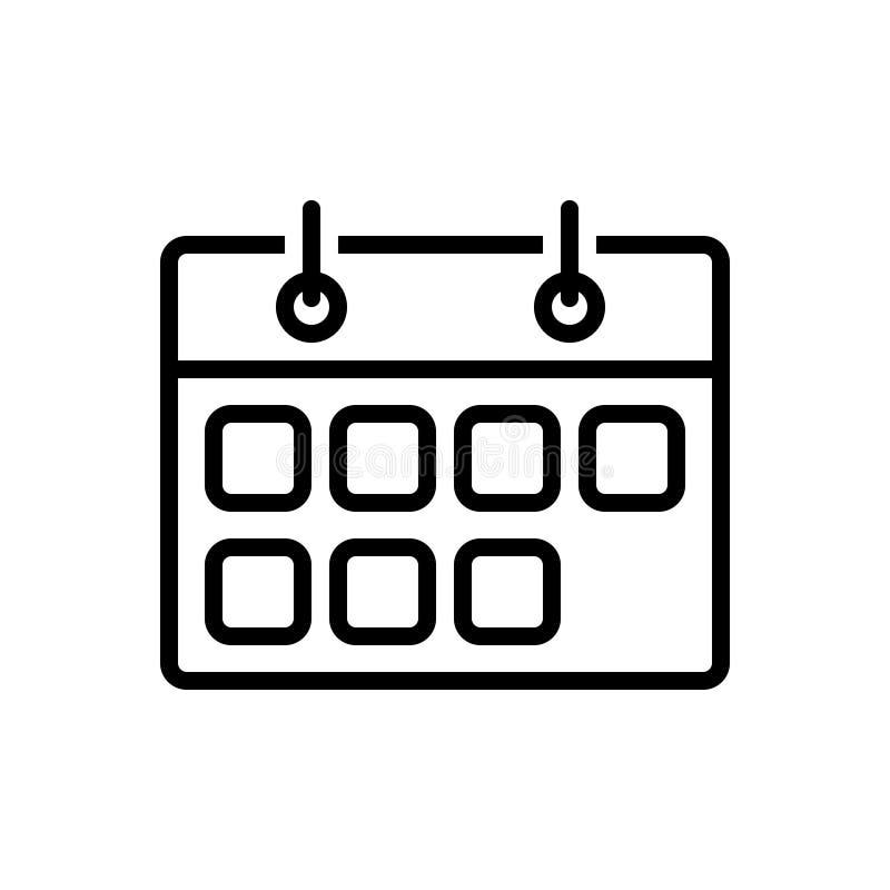 Black Line Icon for Week, Once and Calendar Stock Vector - Illustration ...