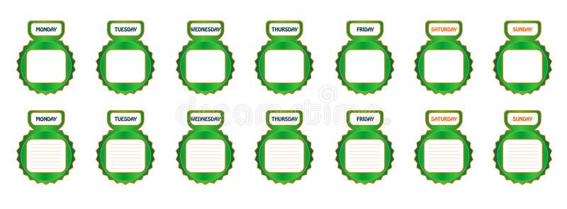 Week icons - cdr format stock vector. Illustration of white - 38731752