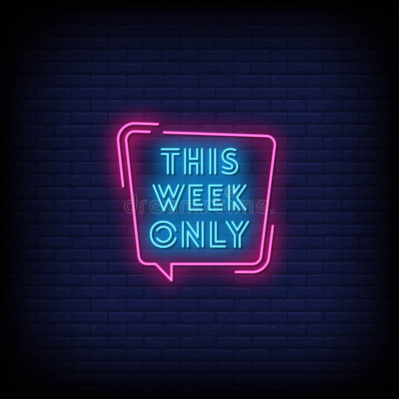 1 Week To Go. Neon Style Icon. Vector Typographic Design Stock Vector ...