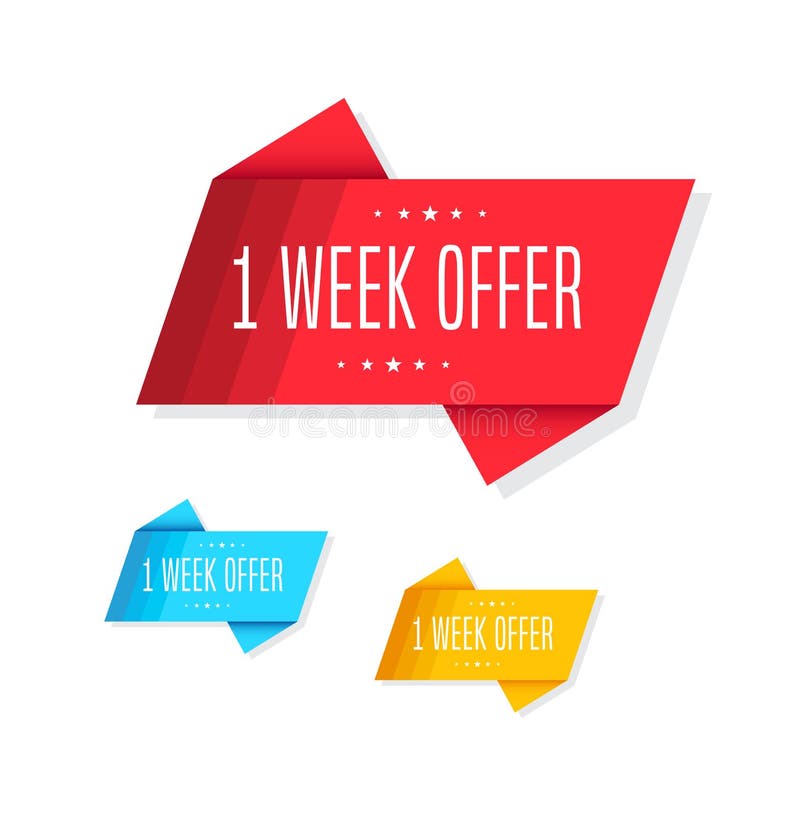 1 Week Offer Shopping Tags stock illustration. Illustration of digital ...