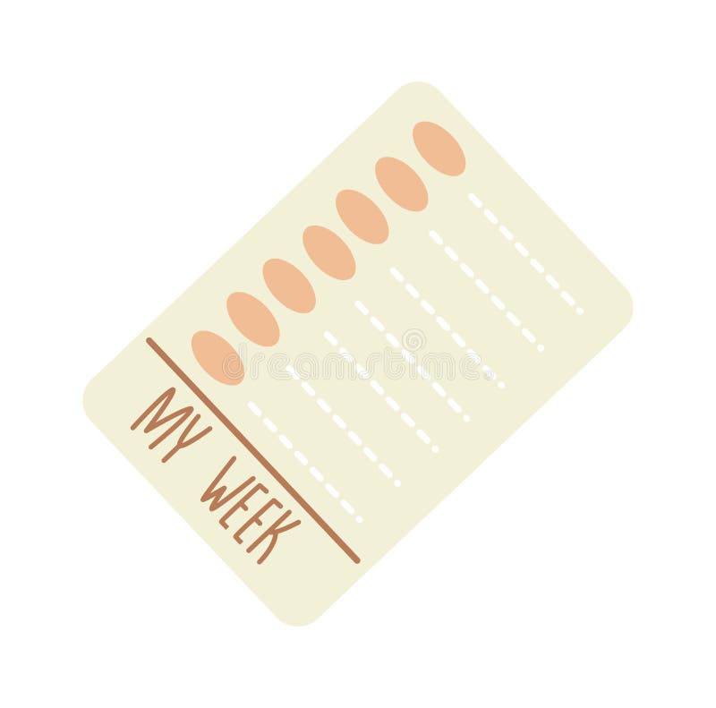 Week Plan Sticker Flat Icon Stock Vector - Illustration of note, plan ...