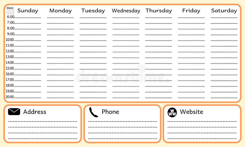 Week planning notebook stock vector. Illustration of design - 54154246
