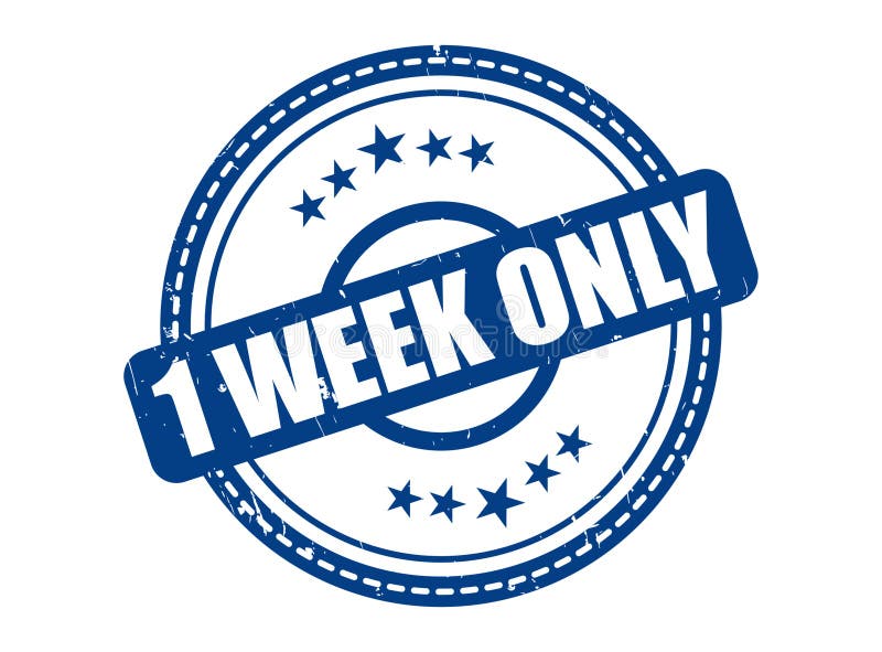 1 Week only Rubber Stamp Seal with a Star Border Stock Vector ...