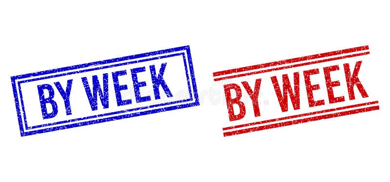 Grunge Textured by WEEK Seal with Double Lines Stock Vector ...