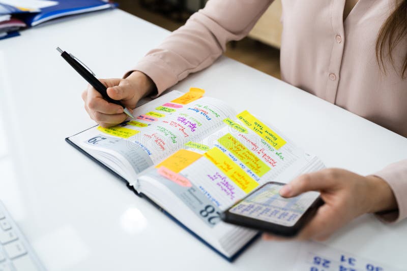 Week Task List Plan and Agenda Stock Photo - Image of businesswoman ...