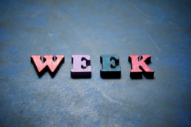 Week Word Made of Square Letter Word on Wooden Background Stock Image ...