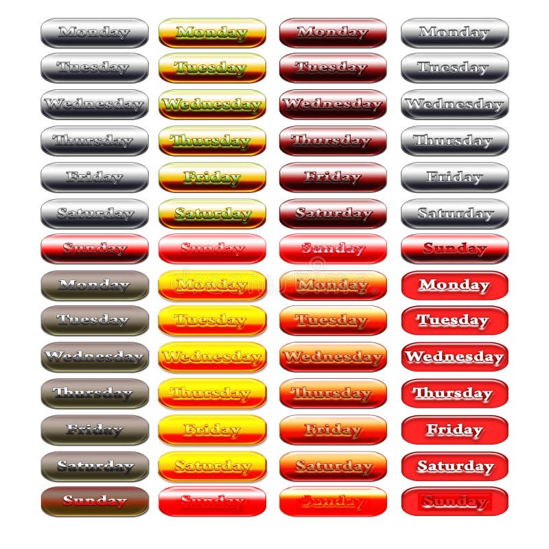 Weekdays stock illustration. Illustration of signal, sign - 14601135