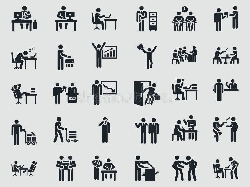 Weekdays Office Worker. Stick Figure Stock Vector - Illustration of ...