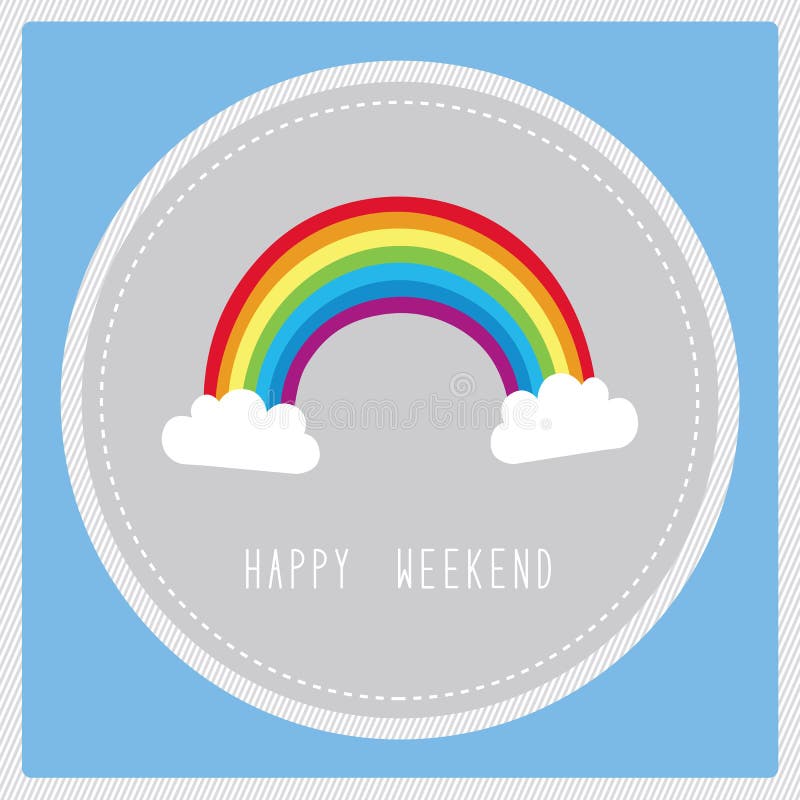 Weekend card3 stock vector. Illustration of rainbow, character - 47307328
