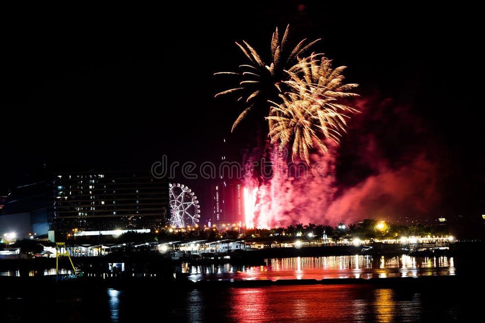 Fireworks Display Behind the MOA Eye Editorial Image - Image of magic ...
