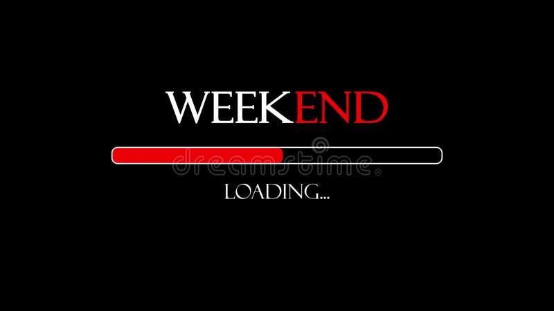 Weekend Loading Bar Loop Animation Isolated on Black Background Stock ...