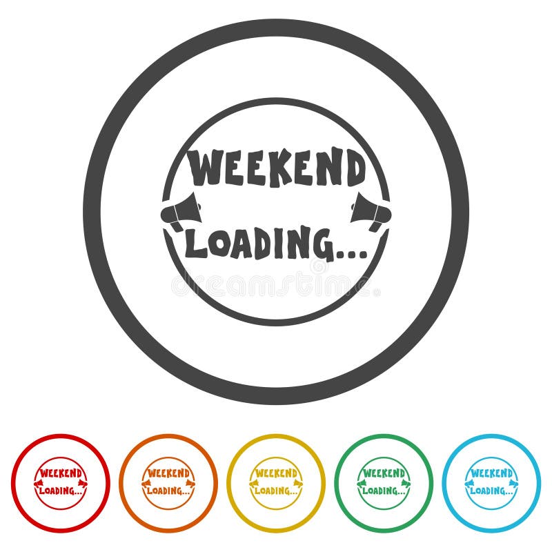 Weekend Loading Bar Isolated on White Background, Color Set Stock ...