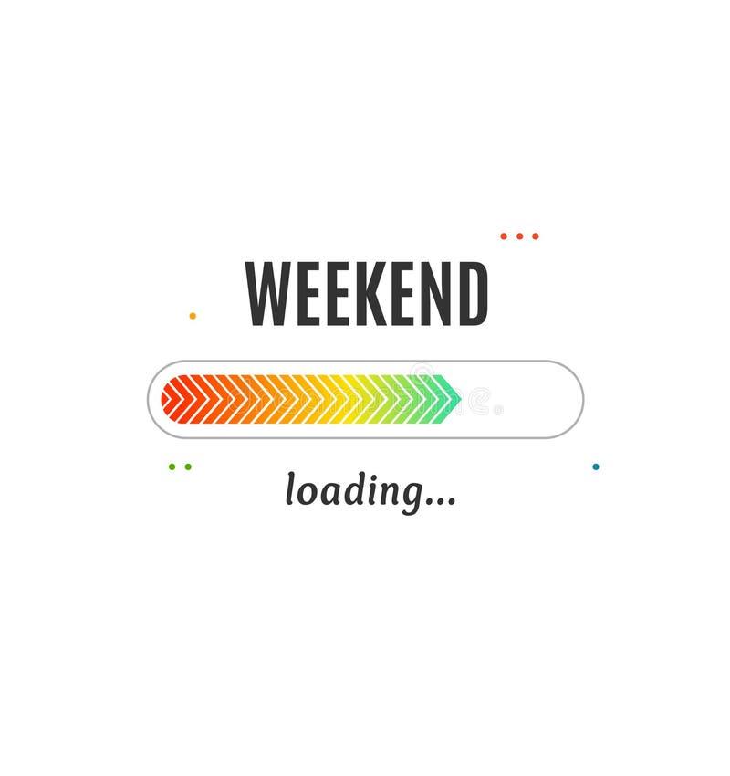 Weekend Loading Concept Isolated on a White Background. Vector Stock ...