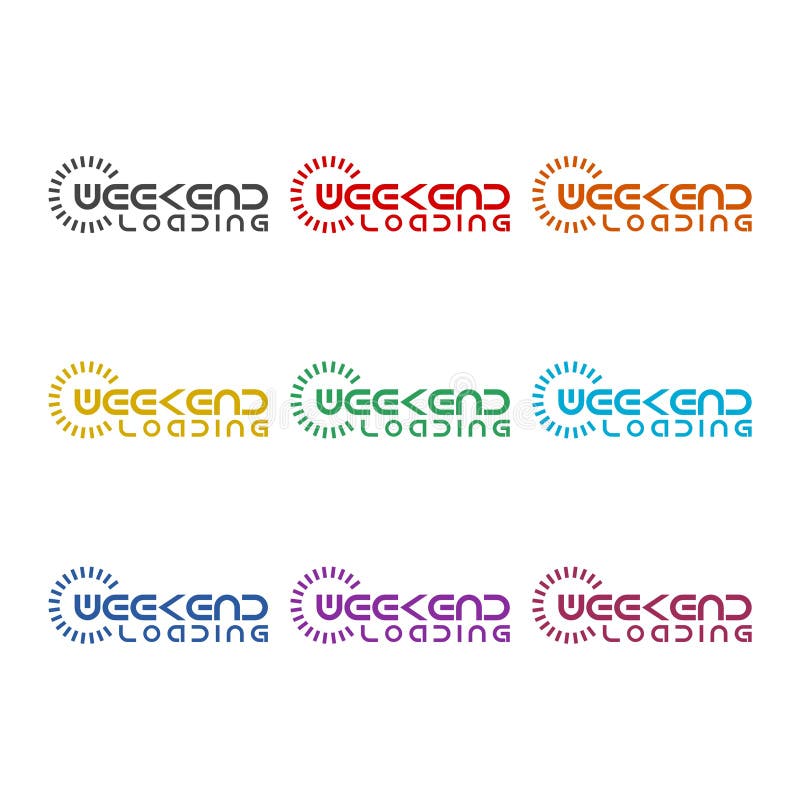 Weekend Loading Info Graphic Sticker Isolated on White Background Stock ...