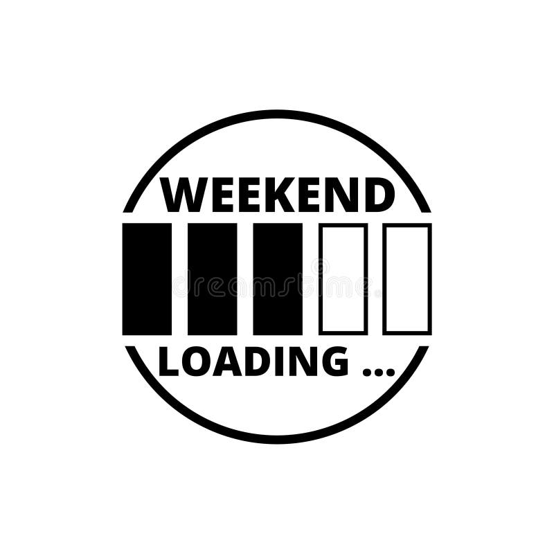 Weekend Loading Icon with Shadow Stock Vector - Illustration of ...