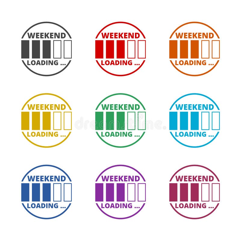 Weekend Loading Icon Isolated on White Background Stock Vector ...