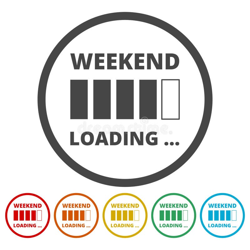 Weekend Loading icon stock vector. Illustration of font - 139854422