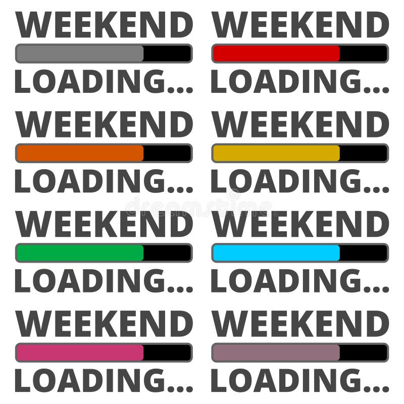 Weekend Loading icons set stock illustration. Illustration of icon ...