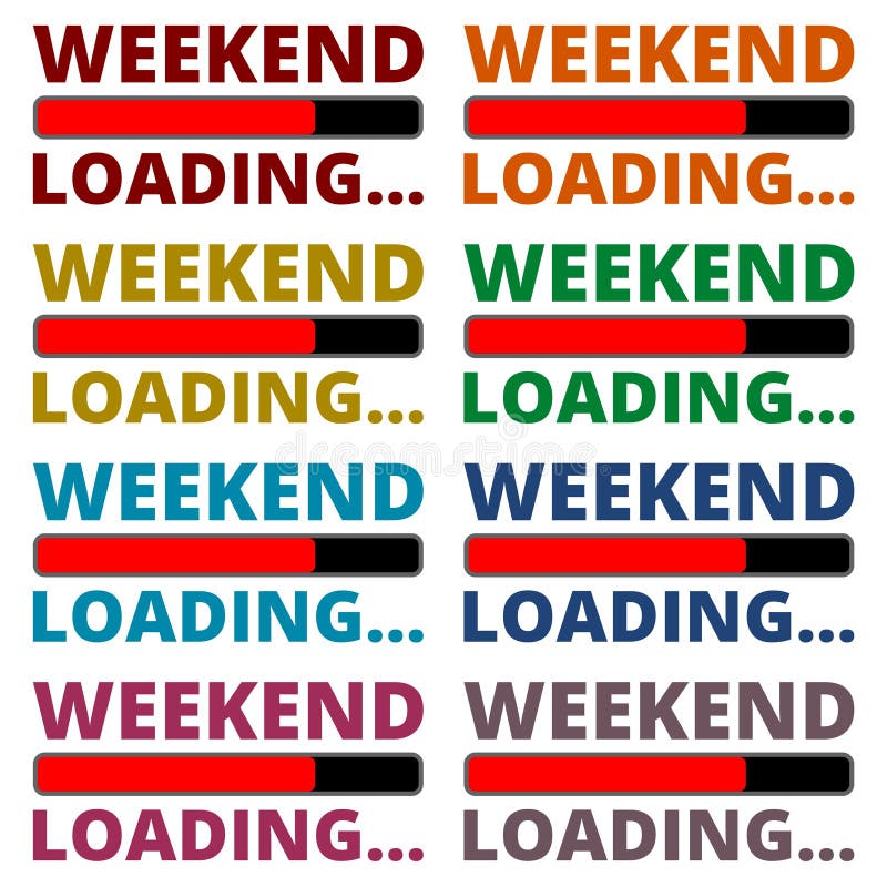 Weekend Loading icons set stock vector. Illustration of load - 101414394