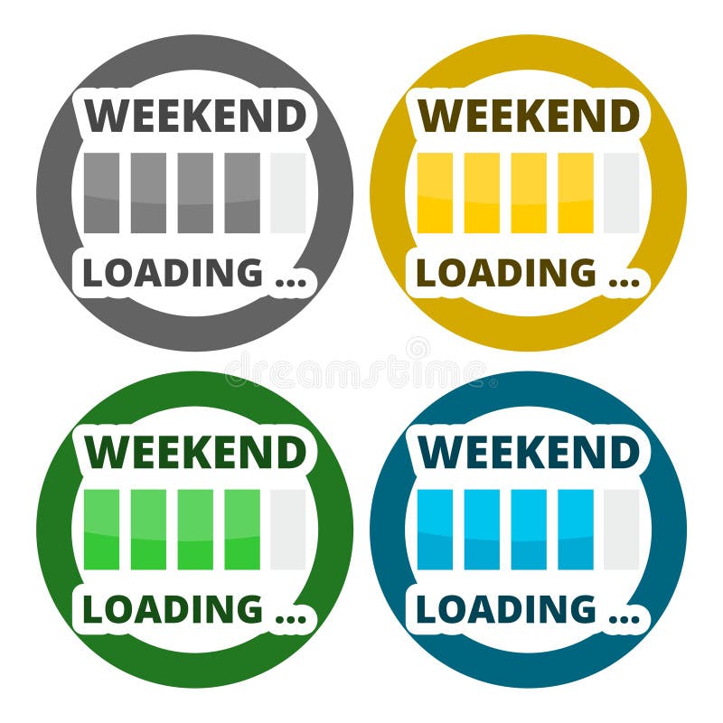 Weekend Loading icons set stock vector. Illustration of interface ...