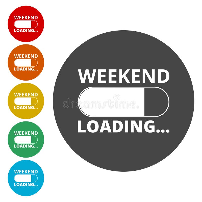 Weekend Loading icons set stock vector. Illustration of battery - 132482223