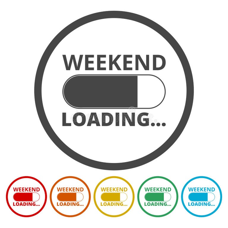 Weekend Loading icons set stock vector. Illustration of party - 139371504