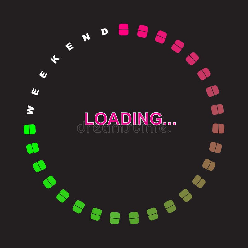 Weekend Loading Progress Bar Design Isolated on a White Background ...