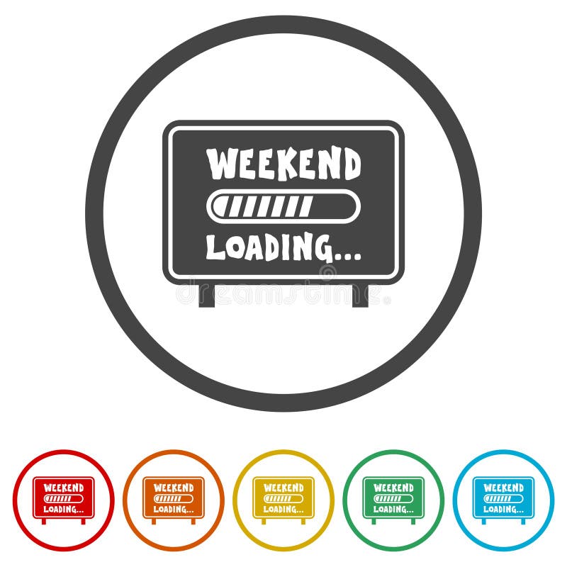 Weekend Loading Sign Ring Icon, Color Set Stock Vector - Illustration ... Weekend Loading Sign Ring Icon, Color Set Stock Vector - Illustration ...