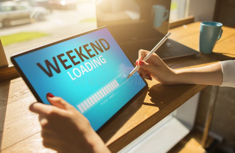 Weekend Loading Status Bar Message Device Screen Stock Photos - Free ...