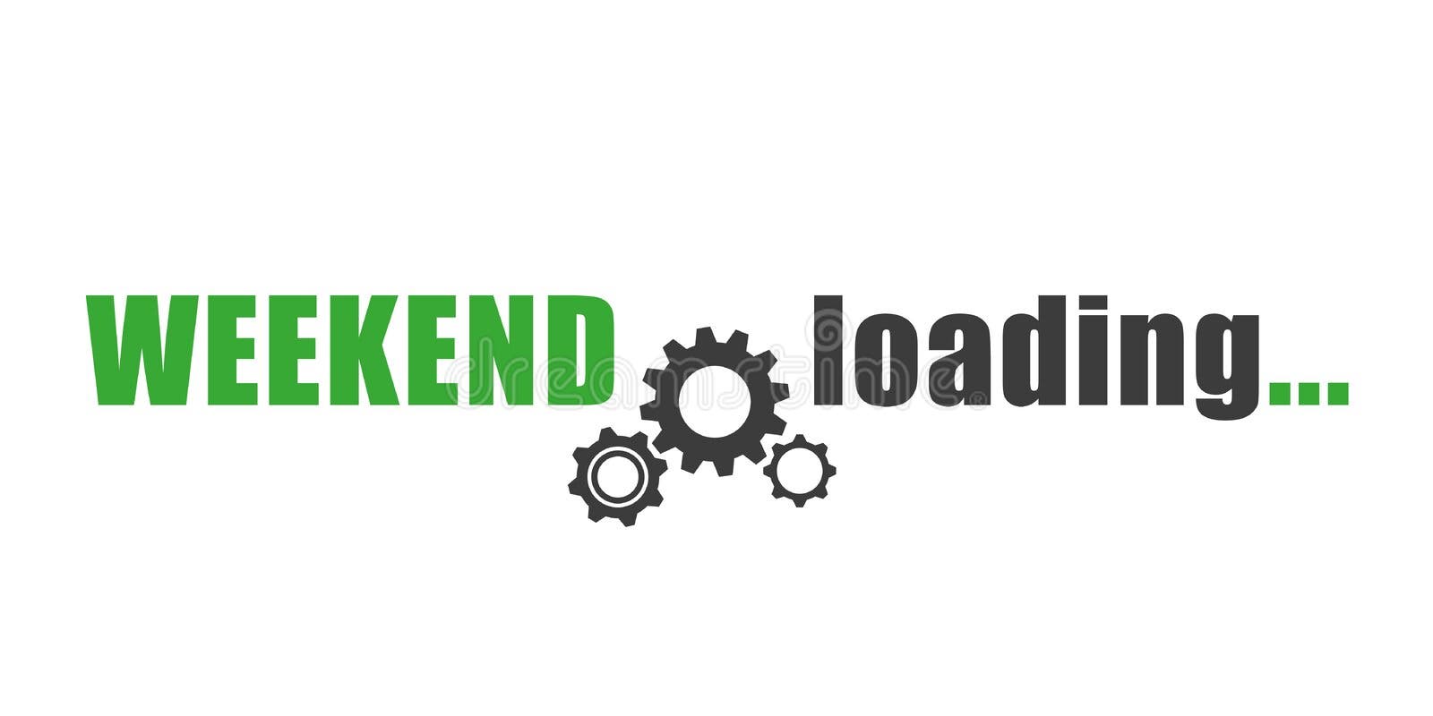 Weekend Loading Please Wait Infographic with Green Bar Stock Vector ...