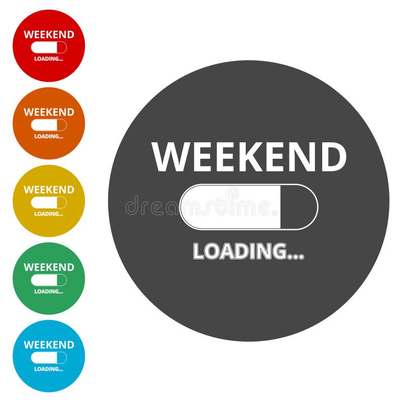 Weekend - loading stock vector. Illustration of circle - 131513687