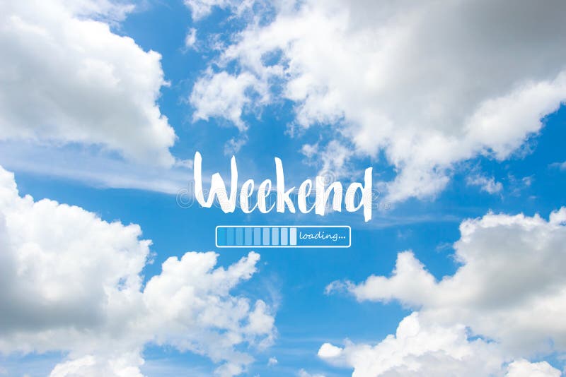 Weekend Loading Word on Green Leaves Background Stock Image - Image of ...