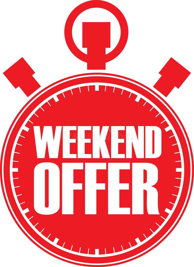 Weekend Offer Red Stopwatch, Vector Stock Vector - Illustration of ...