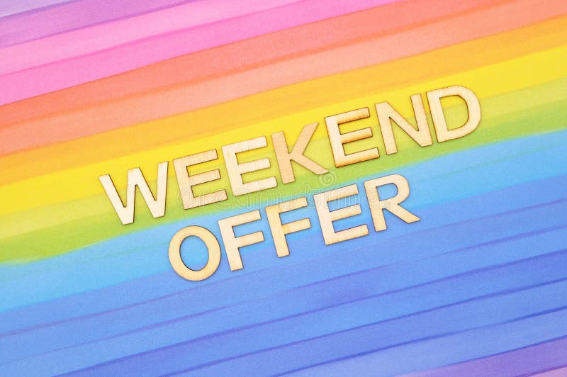 Weekend offer text stock photo. Image of write, design - 362531442