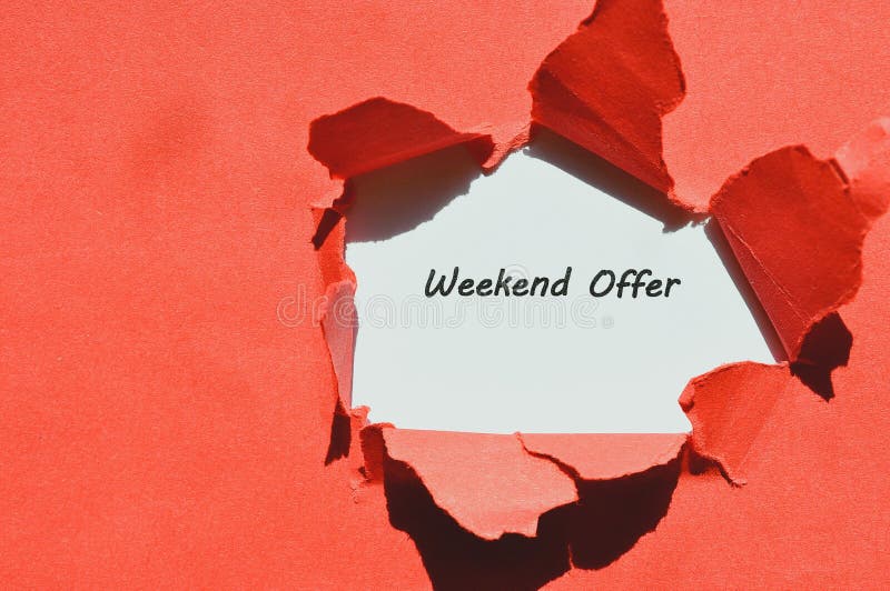 Weekend Offer Write on Red and White Background Stock Illustration ...