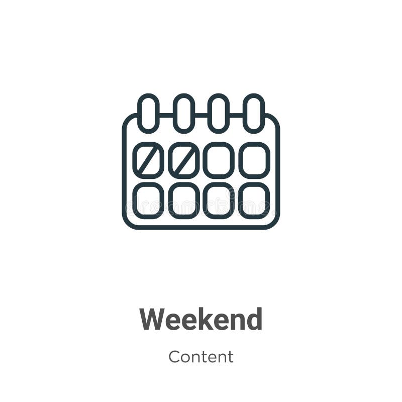 Weekend Icon in Filled, Thin Line, Outline and Stroke Style. Vector ...