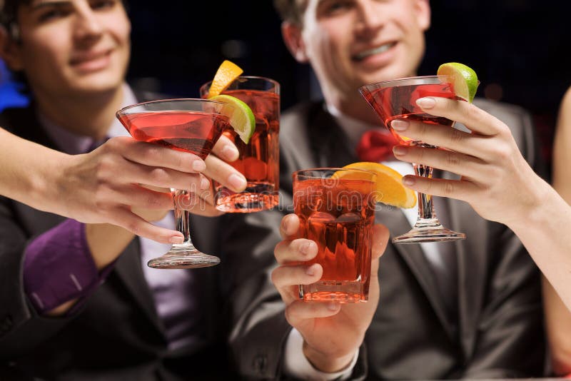 Cheering friends stock image. Image of happiness, cocktail - 11912173