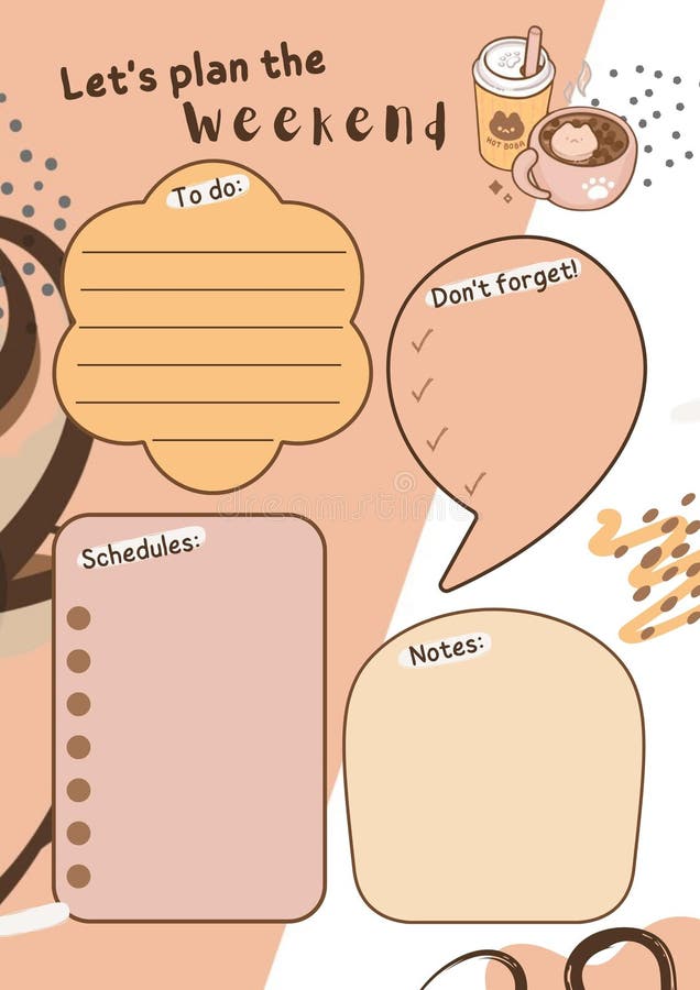 Weekend Planner Digital Planning Insert Sheet Printable Page Template ...