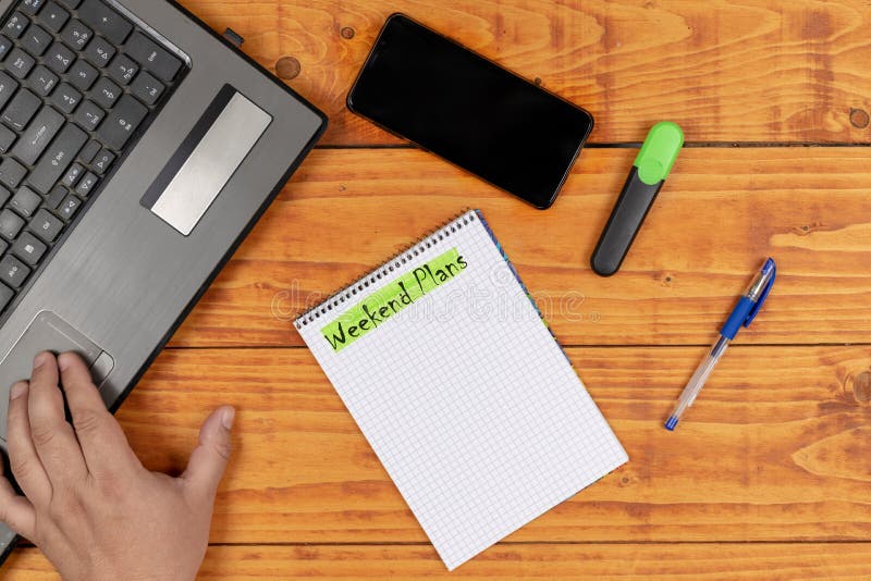 Weekend Plans Empty List with Copy Space on Mobile Phone Stock Photo ...