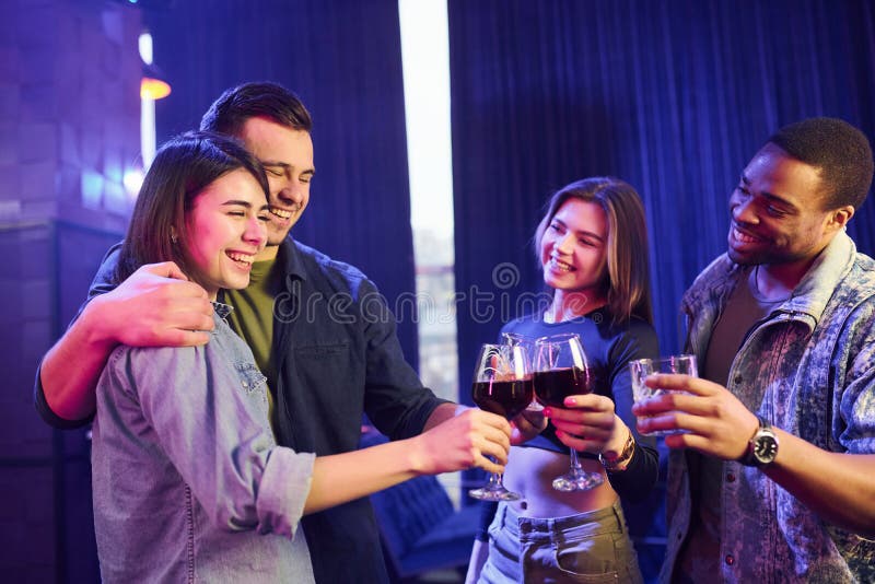 Weekend Relax. Group of Friends Having Fun in the Night Club Together ...