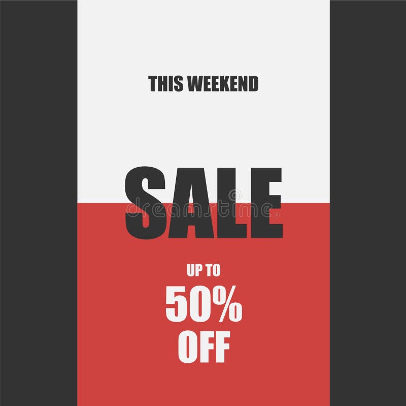 The Weekend Sale Banner Element, Up To 50 Off. Stock Vector ...