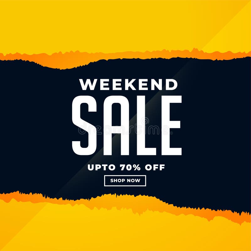 Weekend Sale Banner in Torn Paper Style Stock Vector - Illustration of ...