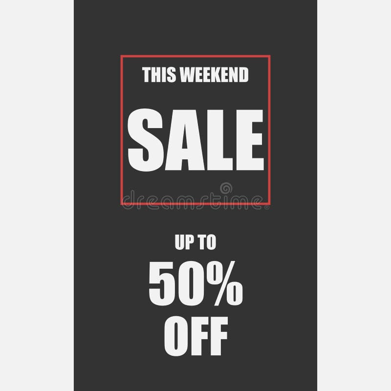 The Weekend Sale Banner, Up To 50 Off. Vector Illustration Stock Vector ...